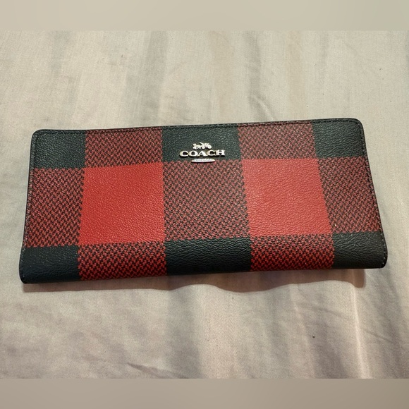 Coach | Bags | Nwt Coach Buffalo Plaid Slim Wallet | Poshmark